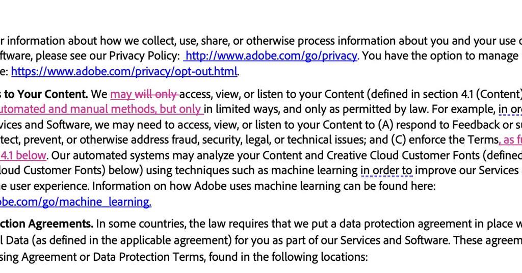 Adobe clarifies Creative Cloud content won’t be used for AI training ...