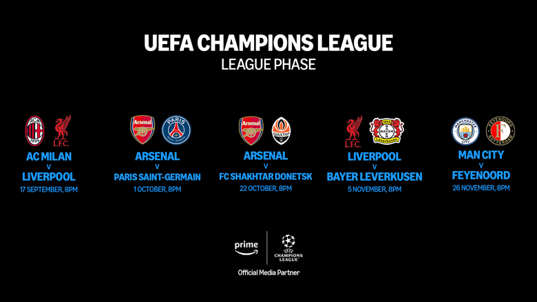 Prime unveils first UEFA Champions League fixtures | News | Broadcast