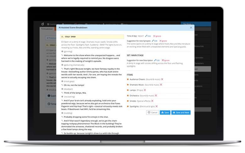 Dramatify reveals AI Script Breakdown tool | News | Broadcast